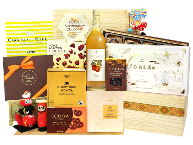 Mid-Autumn Gift Hamper - Maxim's Lava Custard Mooncake Japanese Basket ...