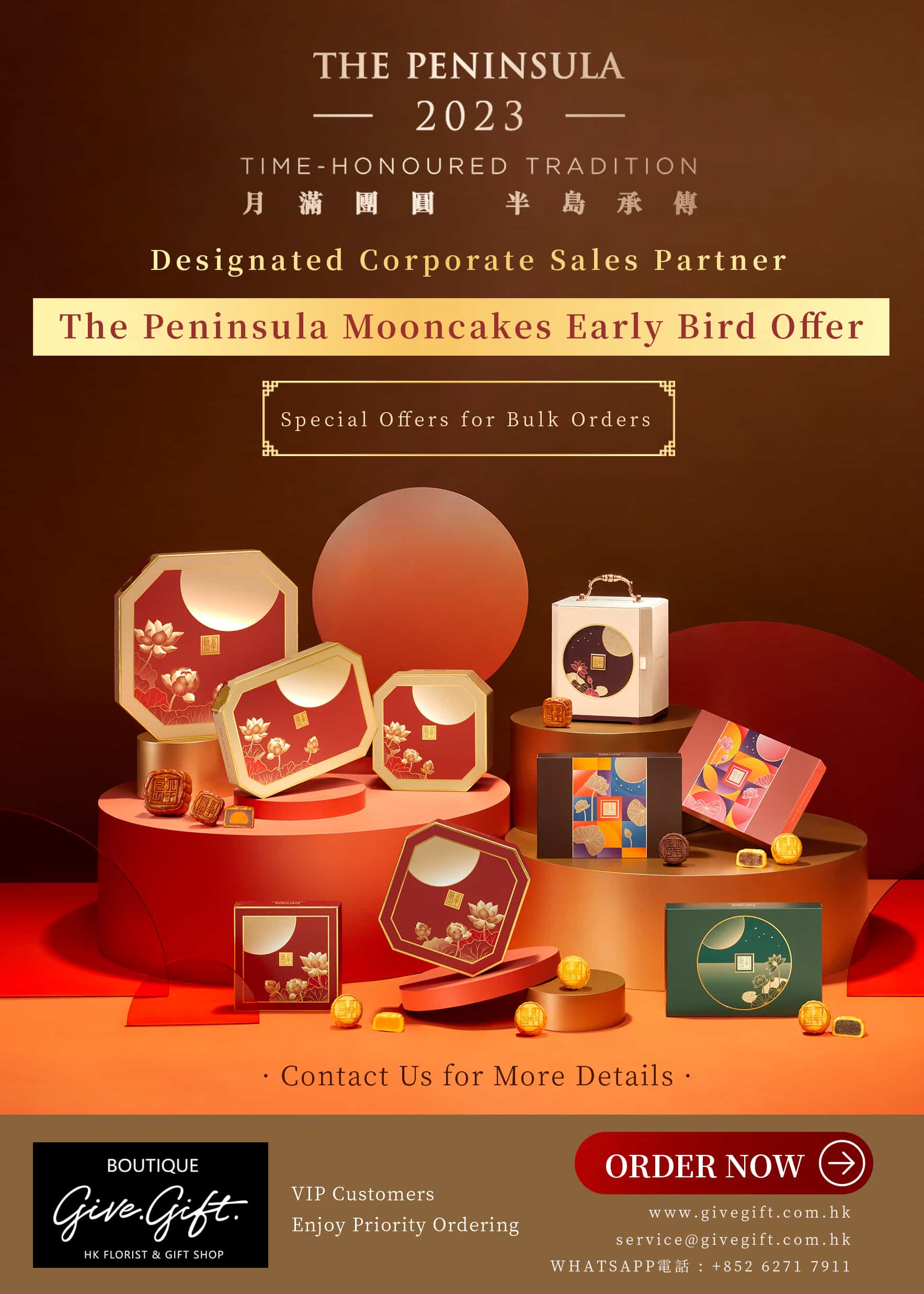Mid-Autumn Gift Hamper - The Peninsula Mini Egg Custard Mooncake - 8 ...